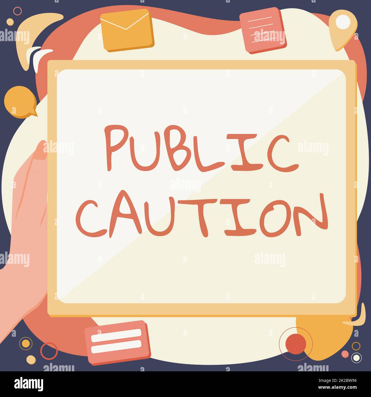 Writing displaying text Public Caution. Internet Concept formal warning ...