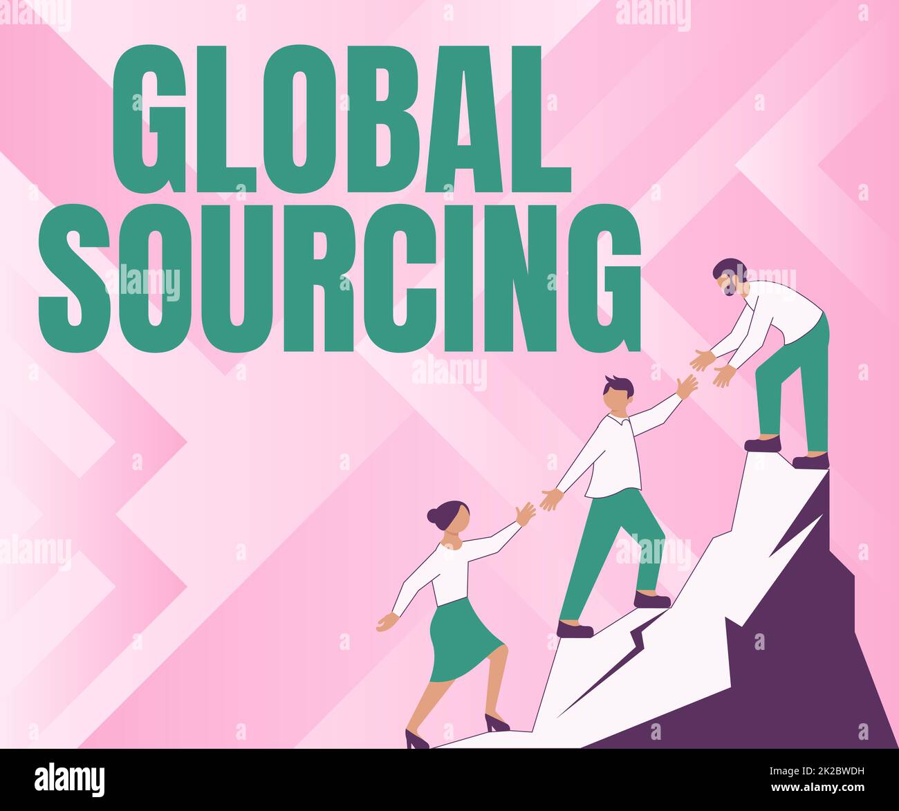 Conceptual caption Global Sourcing. Word for practice of sourcing from ...