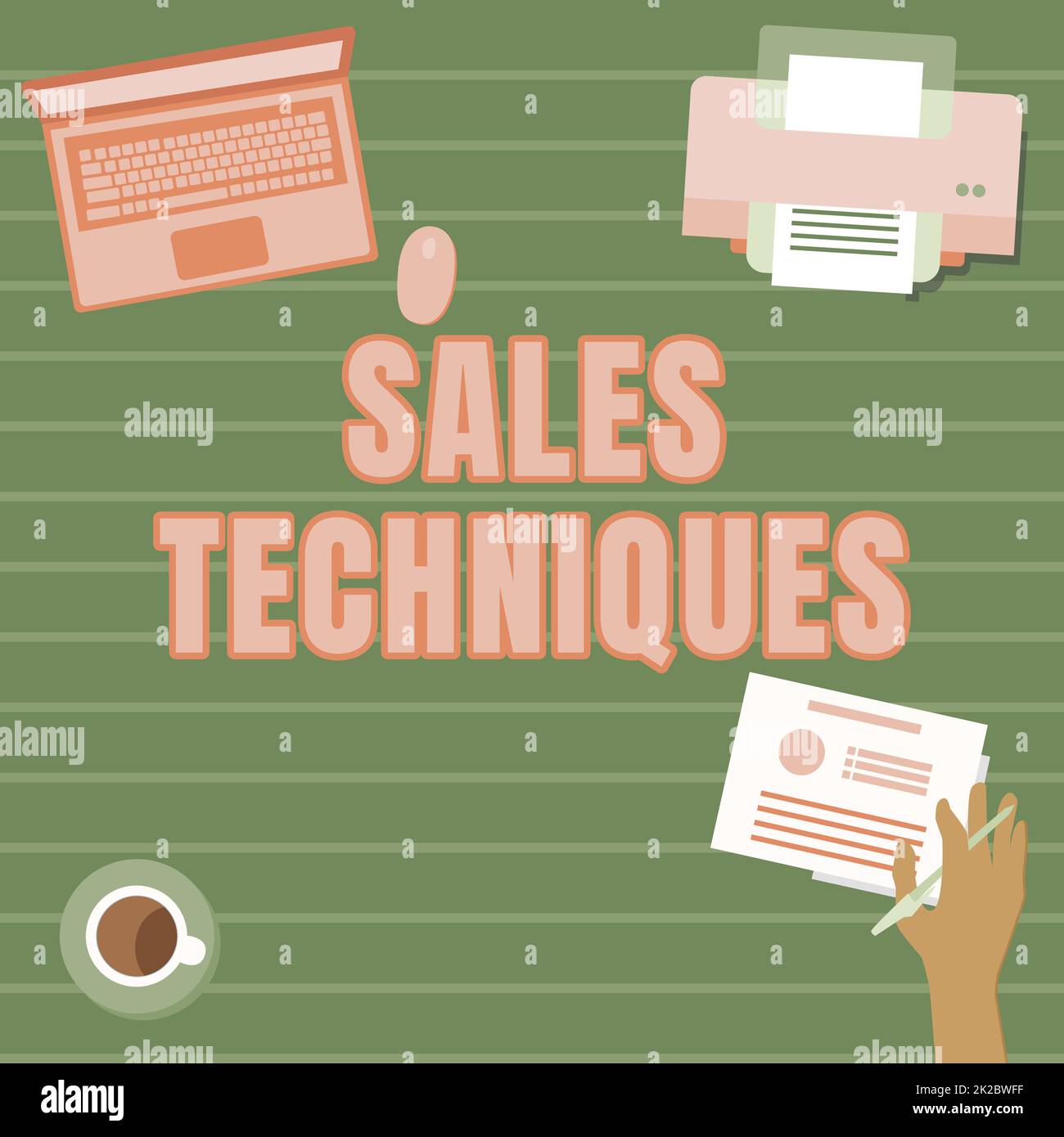Text showing inspiration Sales Techniques. Word for methods that sales ...