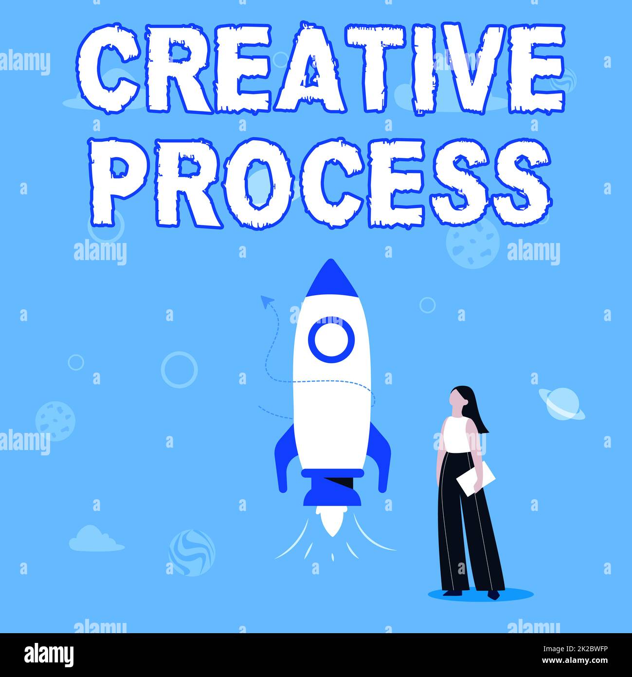 Text sign showing Creative Process. Business concept act of making new ...