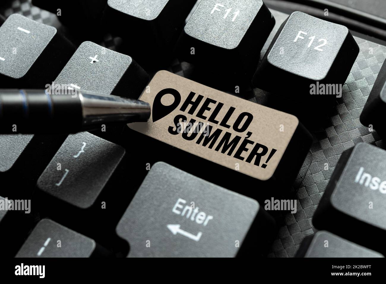 Conceptual caption Hello, Summer. Conceptual photo greeting used when ...
