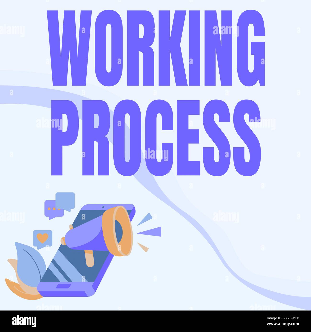 Text showing inspiration Working Process. Business showcase Working ...