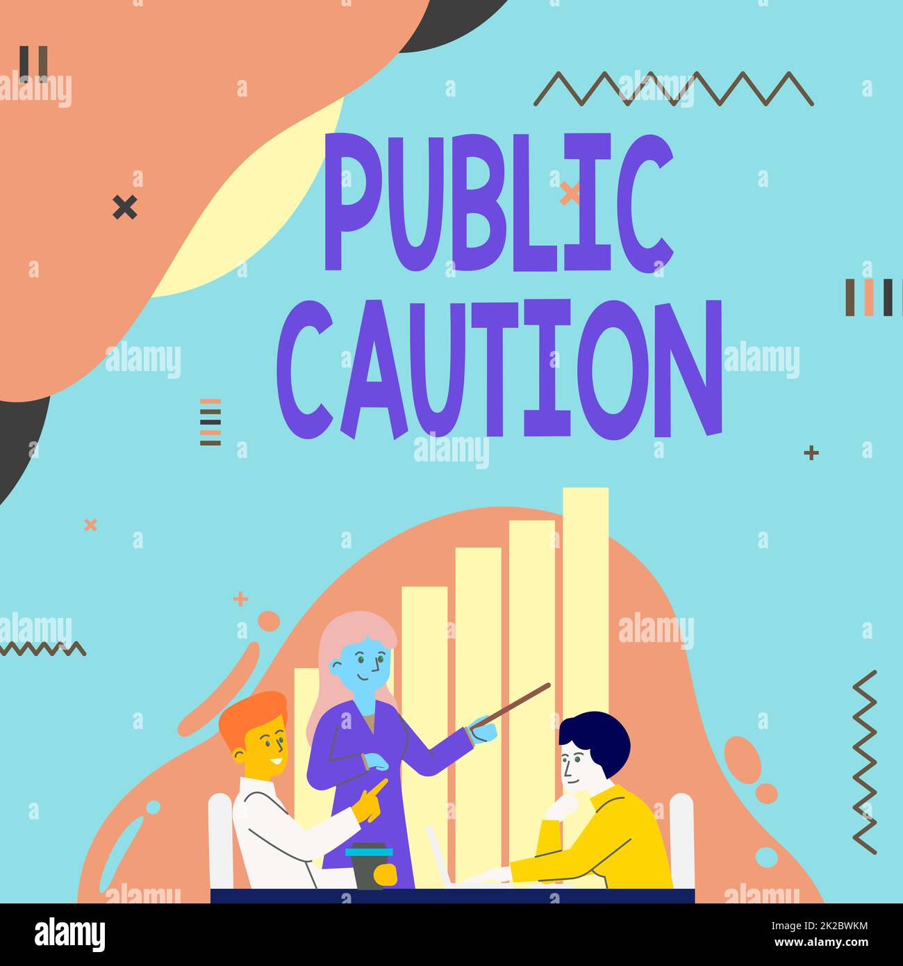 Text sign showing Public Caution. Word for formal warning given to the ...