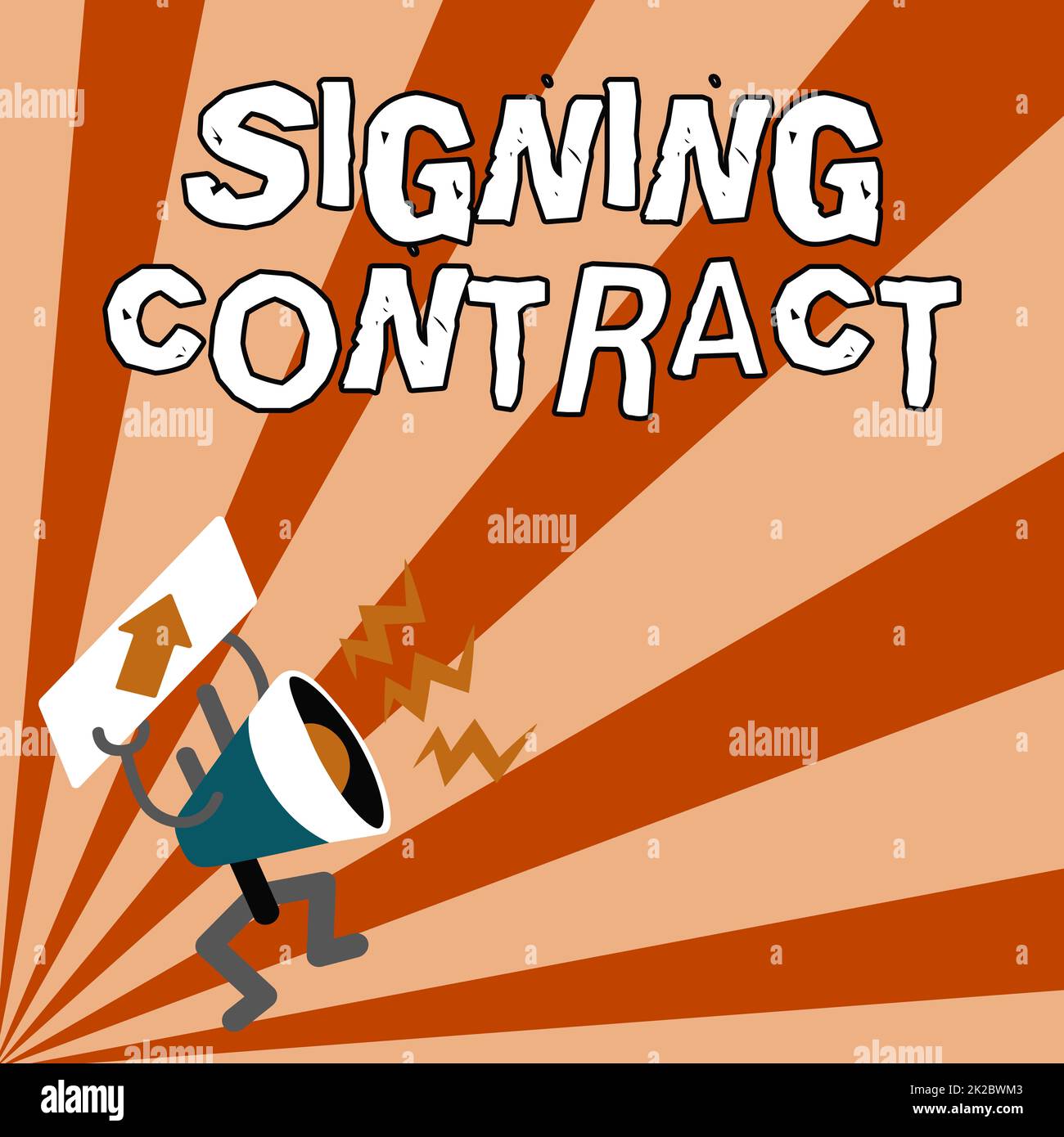 Conceptual display Signing Contract. Business showcase the parties ...