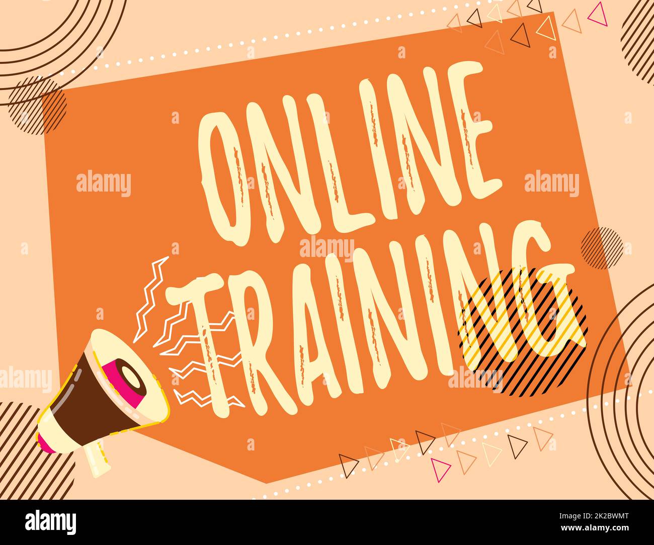 Text sign showing Online Training. Word Written on Take the education ...
