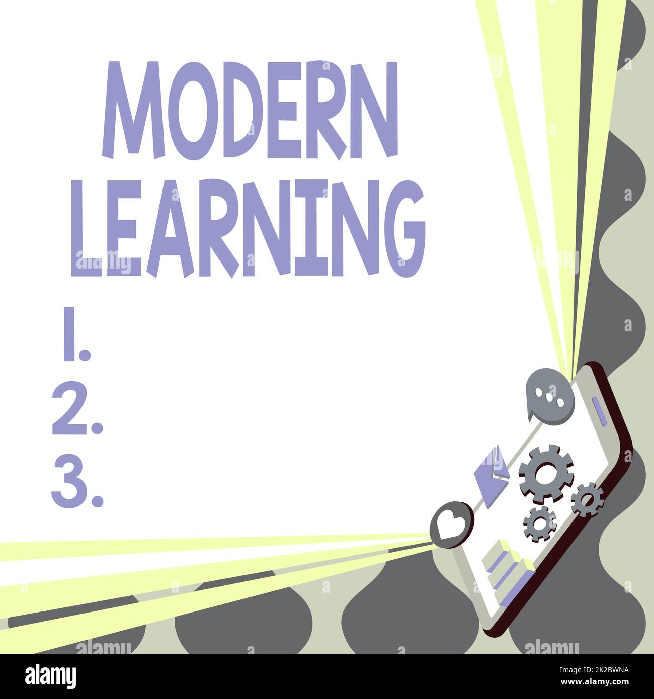 Text showing inspiration Modern Learning. Conceptual photo flexible and ...