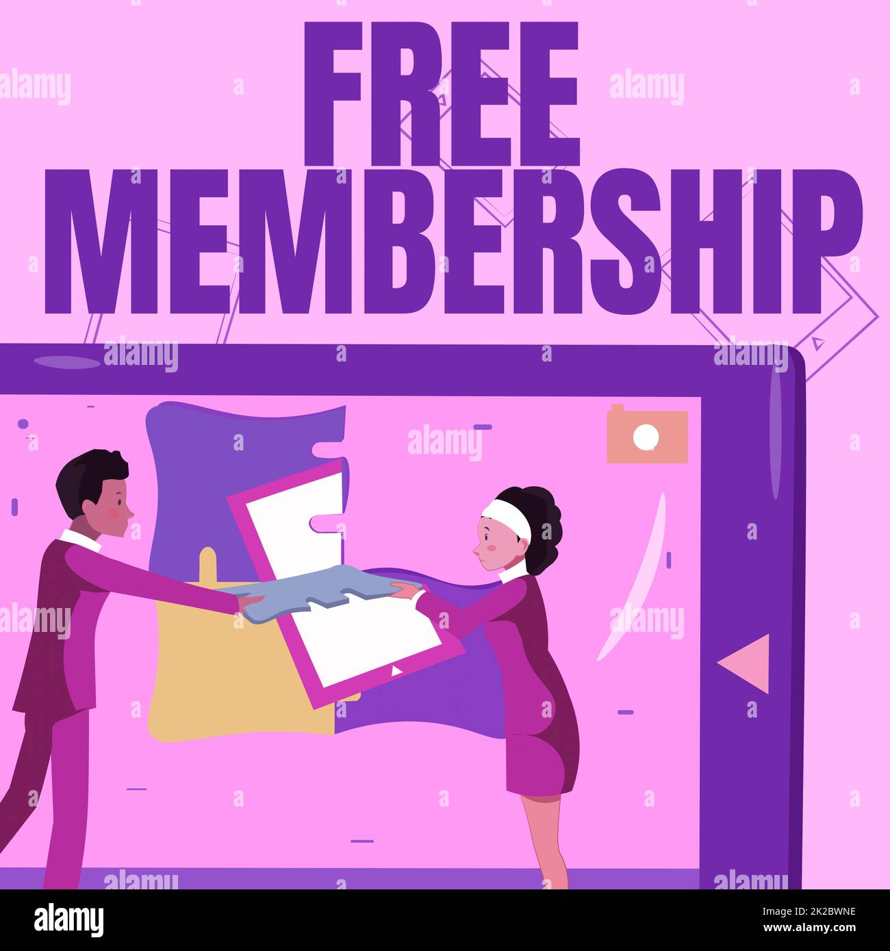 Text caption presenting Free Membership. Concept meaning get access to ...