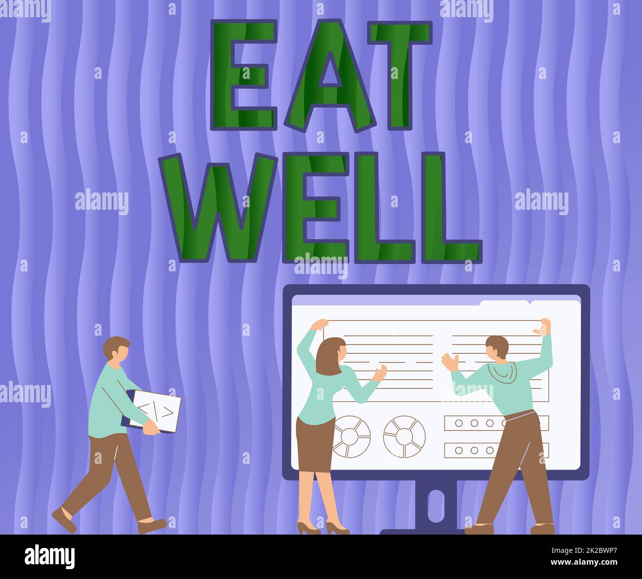 Hand writing sign Eat Well. Business idea Practice of eating only foods ...