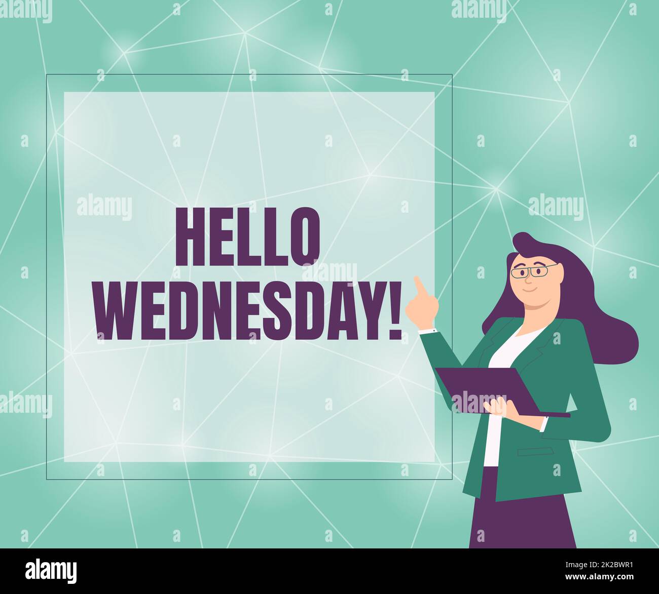 Sign displaying Hello Wednesday. Business approach Hump day Middle of ...