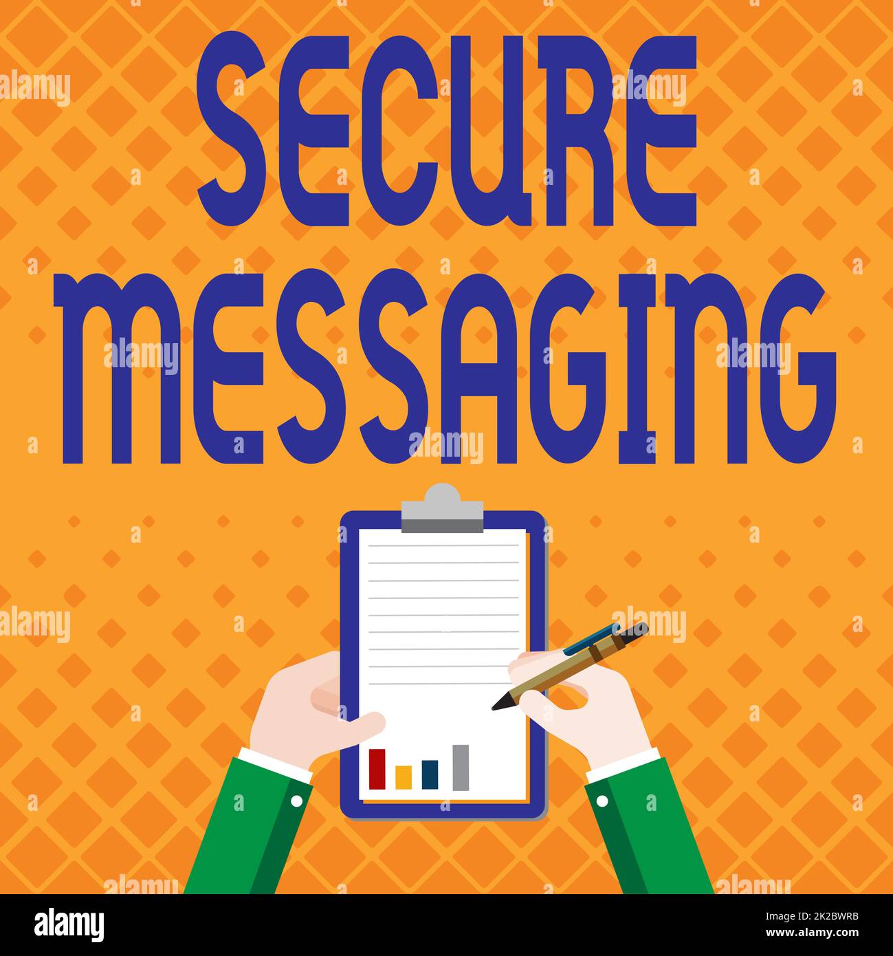 Sign displaying Secure Messaging. Business idea protect critical data ...