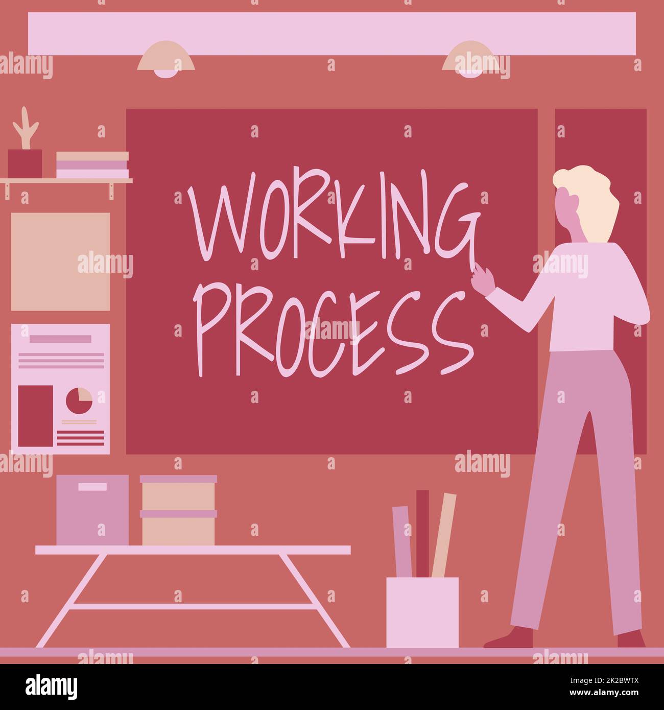 Hand writing sign Working Process. Business approach Working Process ...