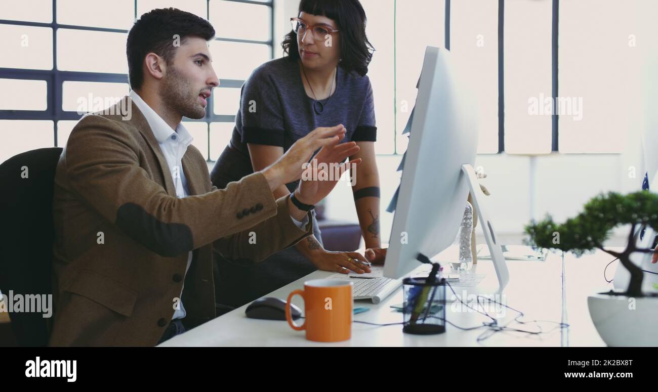 Business people stuck in a computer hi-res stock photography and images ...
