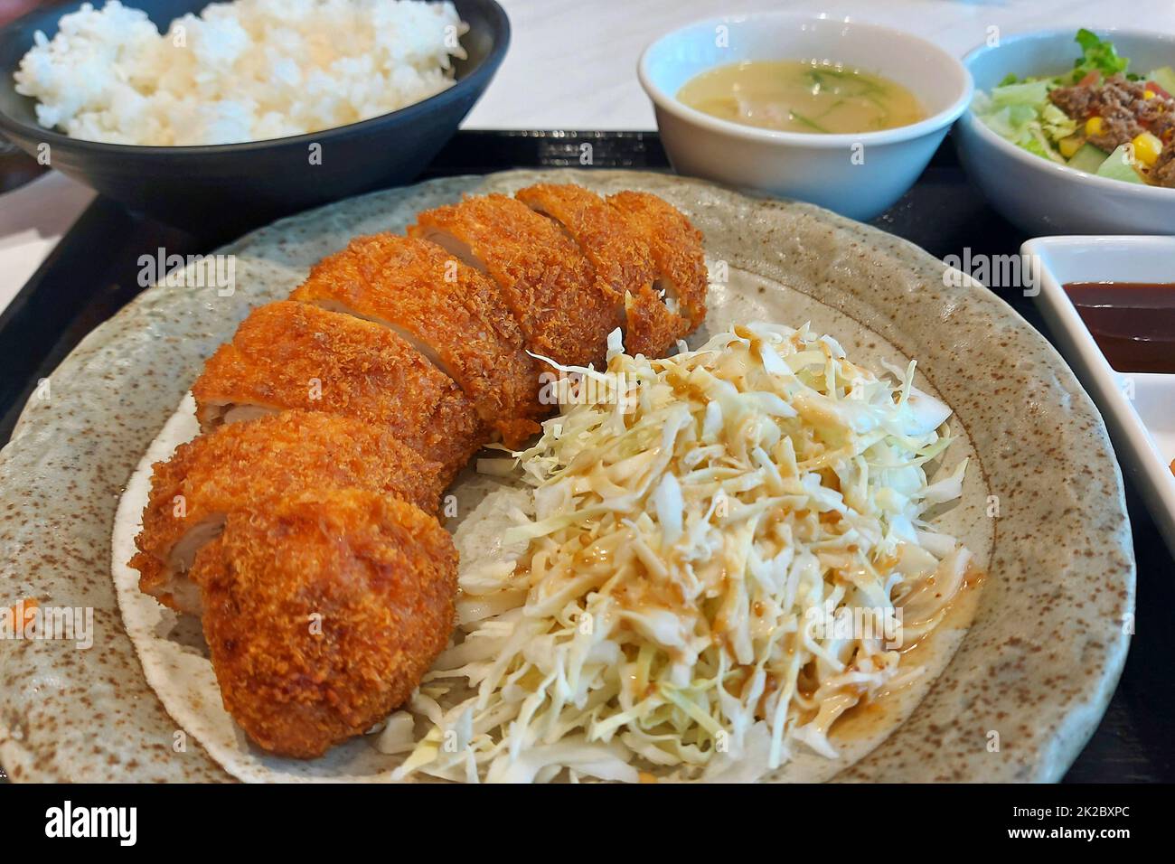 Chicken Katsu with Rice, Japanese Food at Cafe Jakarta, Indonesia Stock ...