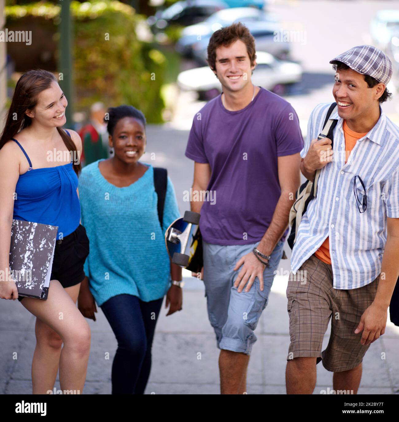 Weve got a great group. Shot of a college students hanging out on ...