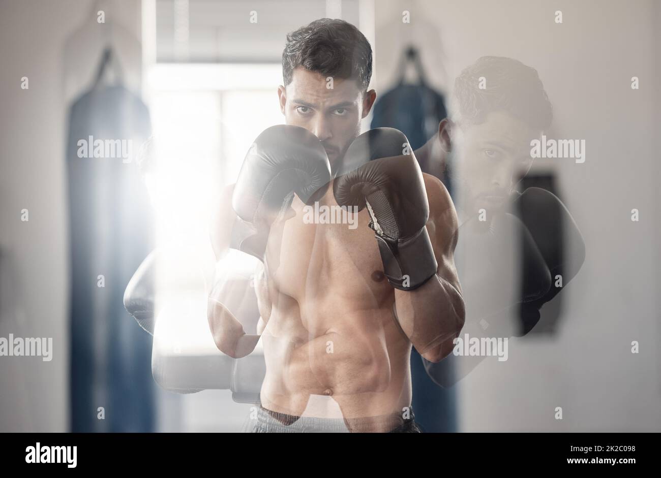 Fitness exercise with motion blur, sports man action training in gym ...