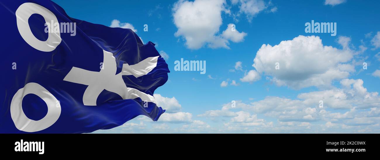 flag of Purported Republic of Zamboanga, asia at cloudy sky background ...
