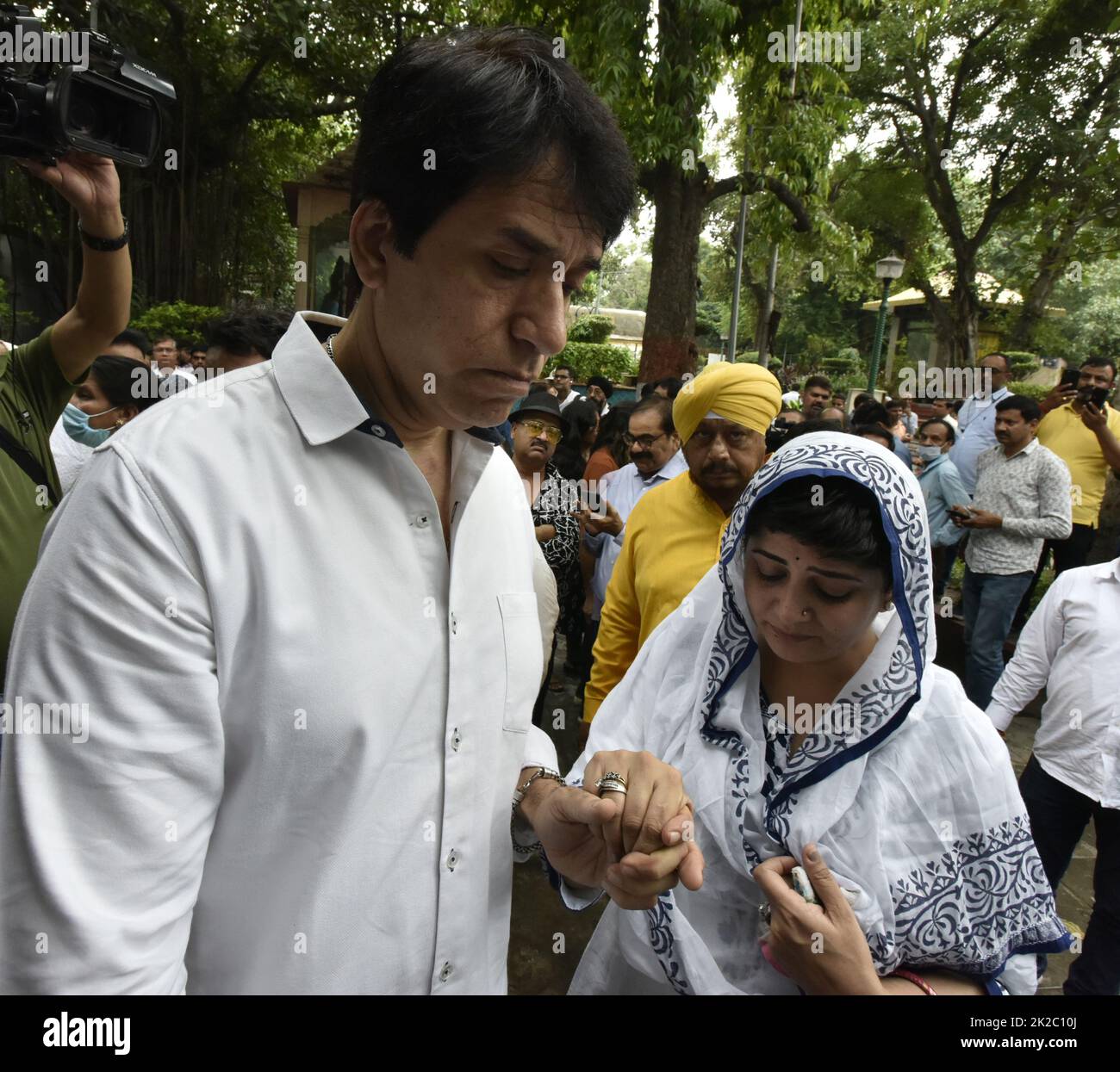 NEW DELHI, INDIA - SEPTEMBER 22: TV Actor Sooraj Thapar with his wife ...
