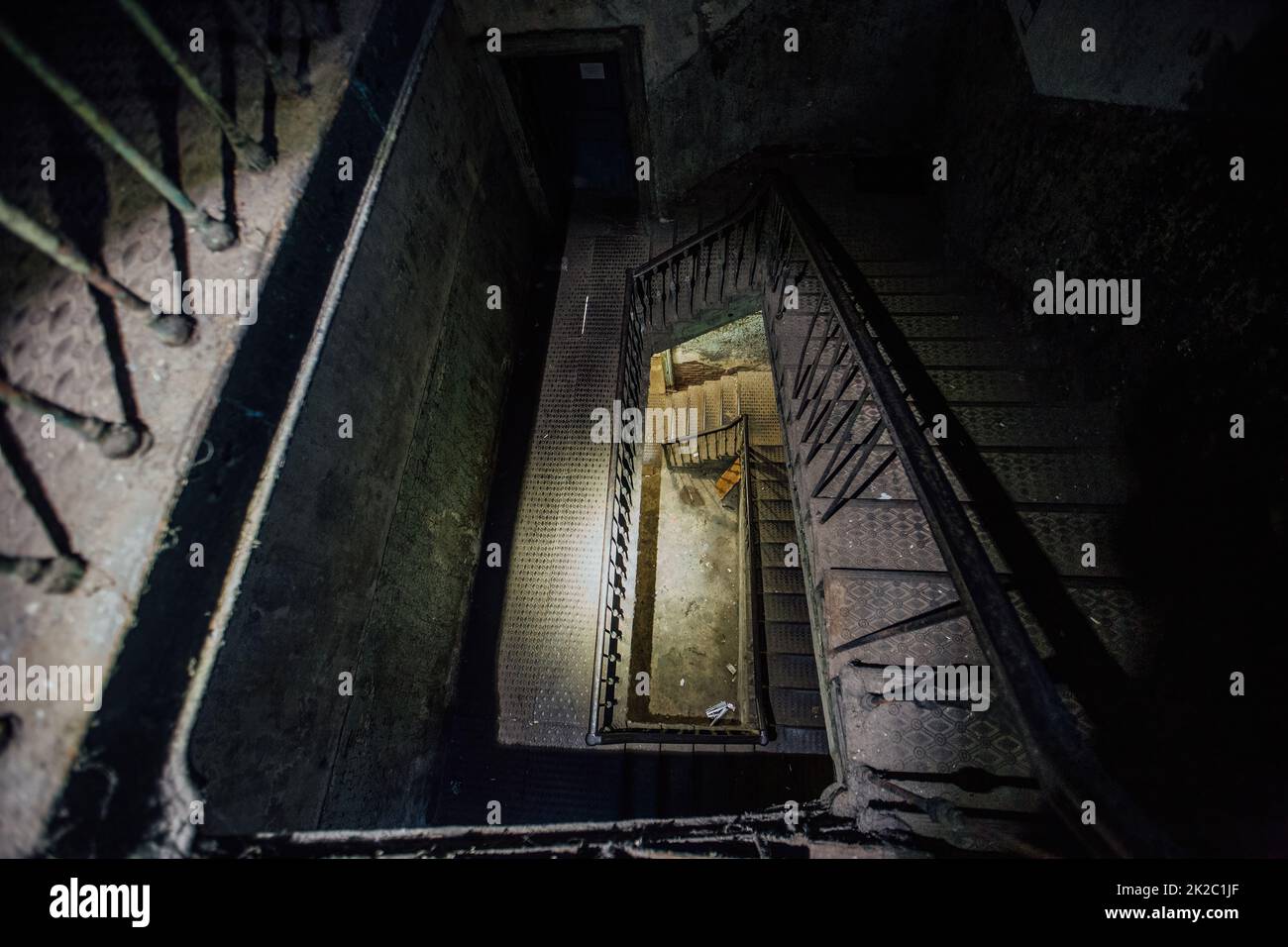 Old rectangular spiral staircase hi-res stock photography and images ...