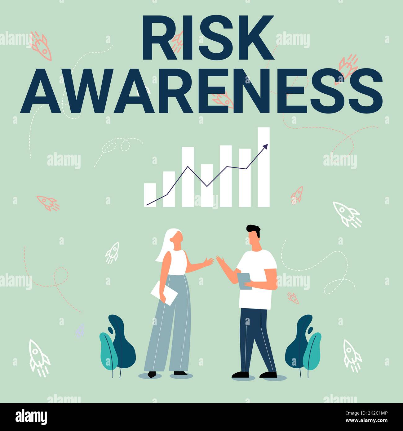 Handwriting text Risk Awareness. Concept meaning recognizing factors ...