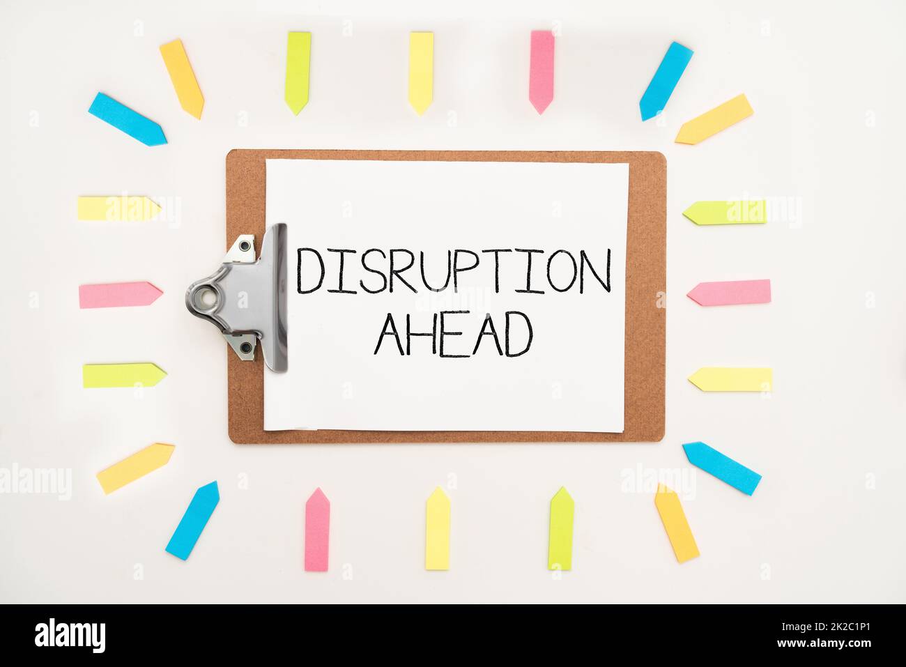 Hand writing sign Disruption Ahead. Internet Concept Transformation ...