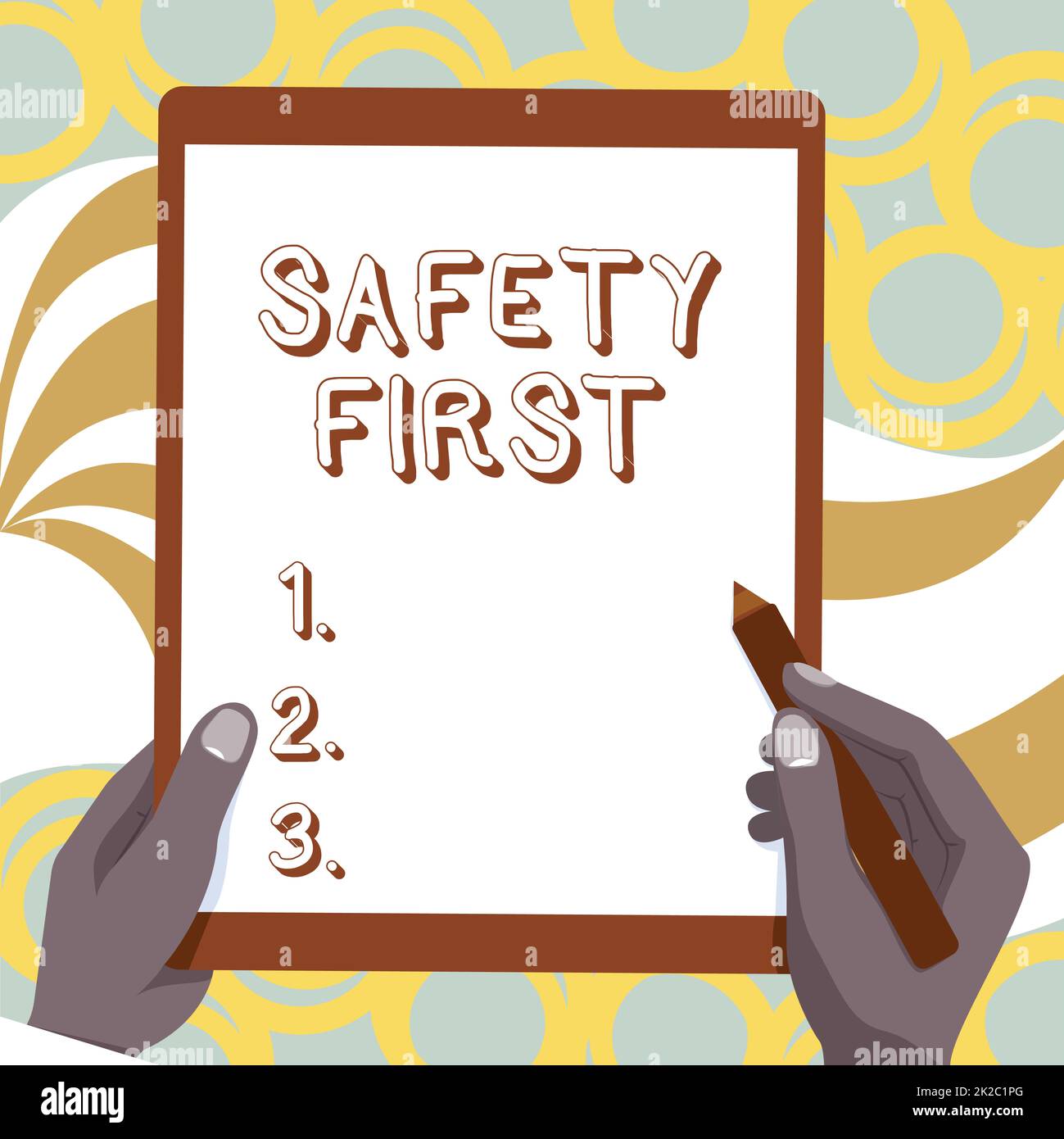 Writing displaying text Safety First. Word Written on best avoid any ...