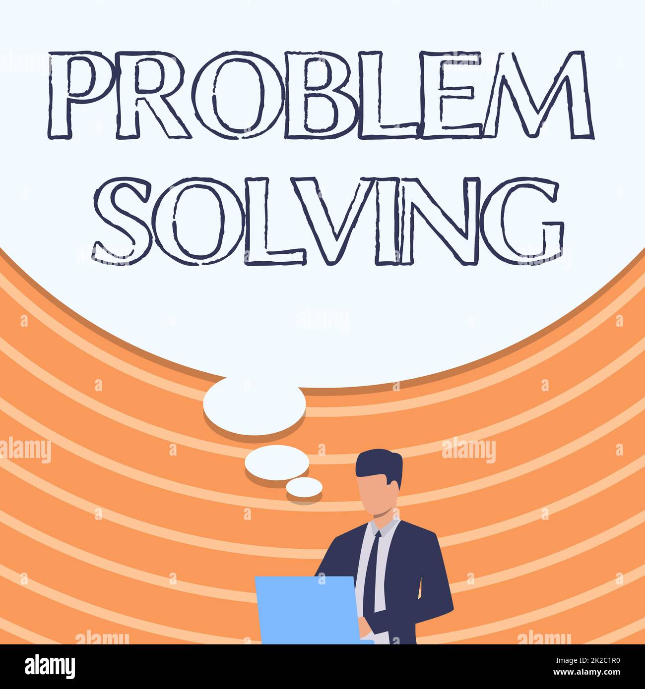 Conceptual display Problem Solving. Business overview to find an answer or means of effectively ...