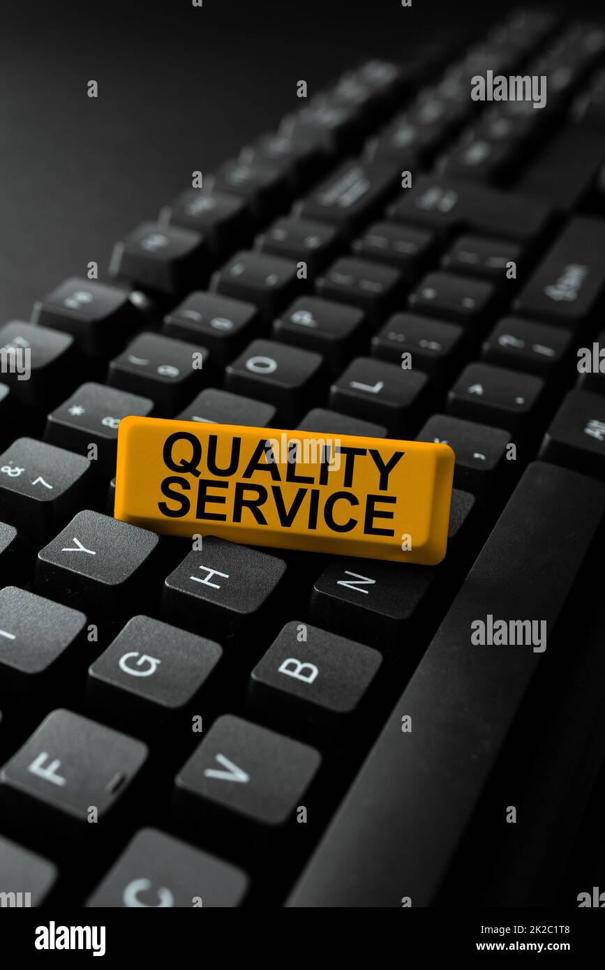 Inspiration showing sign Quality Service. Business approach how well ...