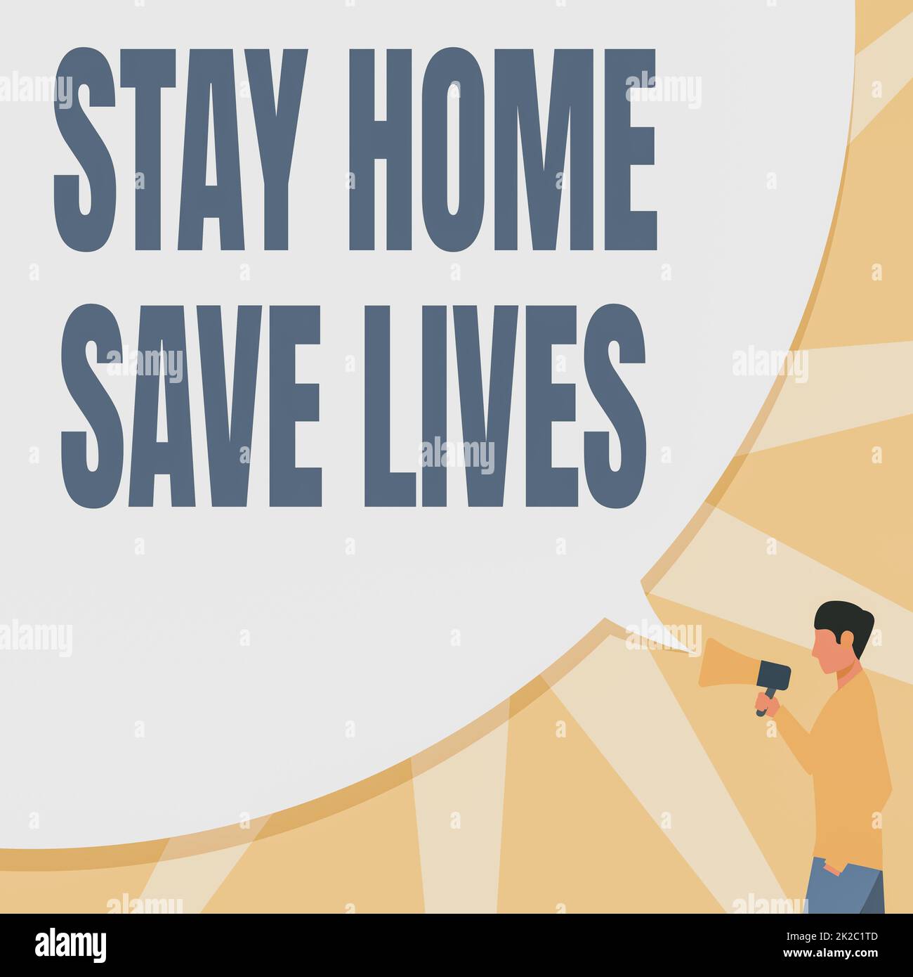 Text sign showing Stay Home Save Lives. Internet Concept lessen the ...