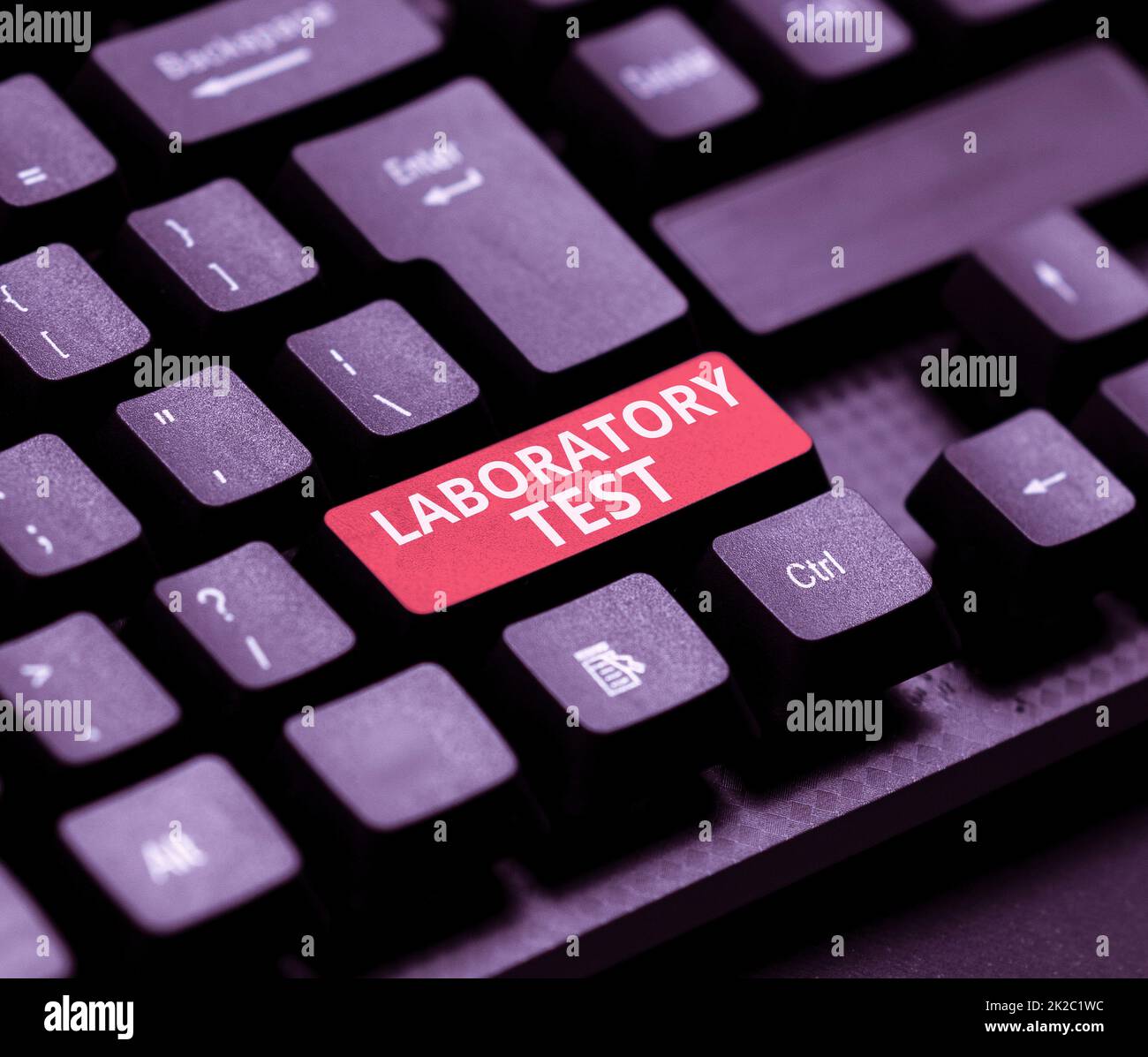 Text caption presenting Laboratory Test. Word for Determination of a ...