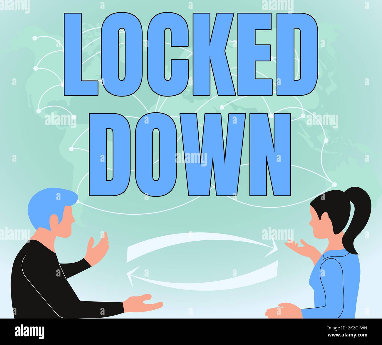 Text showing inspiration Locked Down. Business approach emergency ...