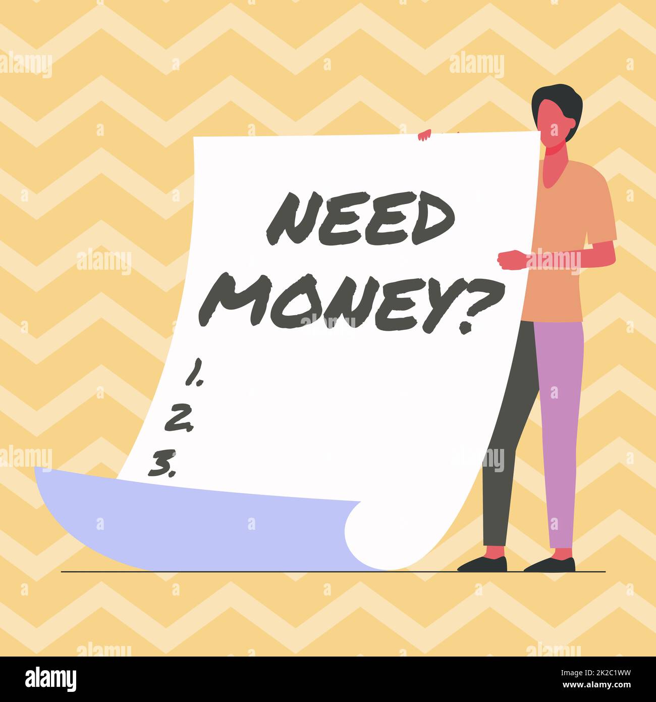 Conceptual caption Need Money Question. Business approach when you ask ...