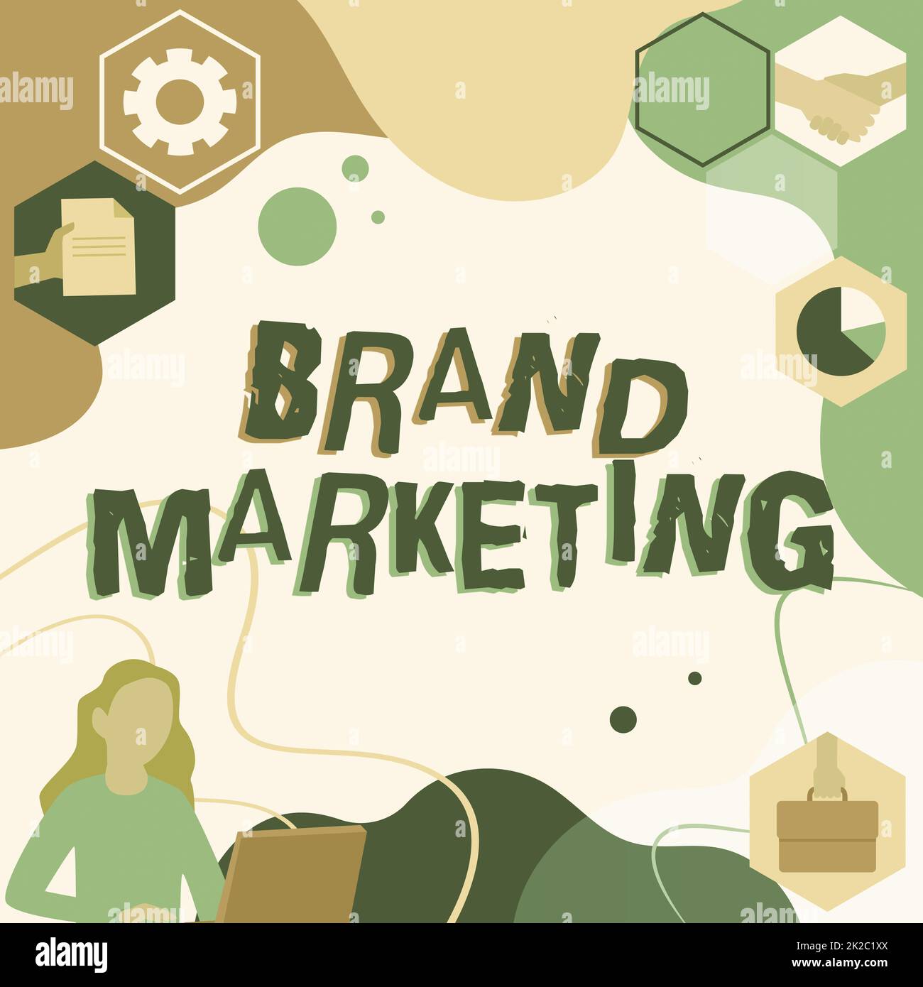 Text caption presenting Brand Marketing. Word for Creating awareness ...