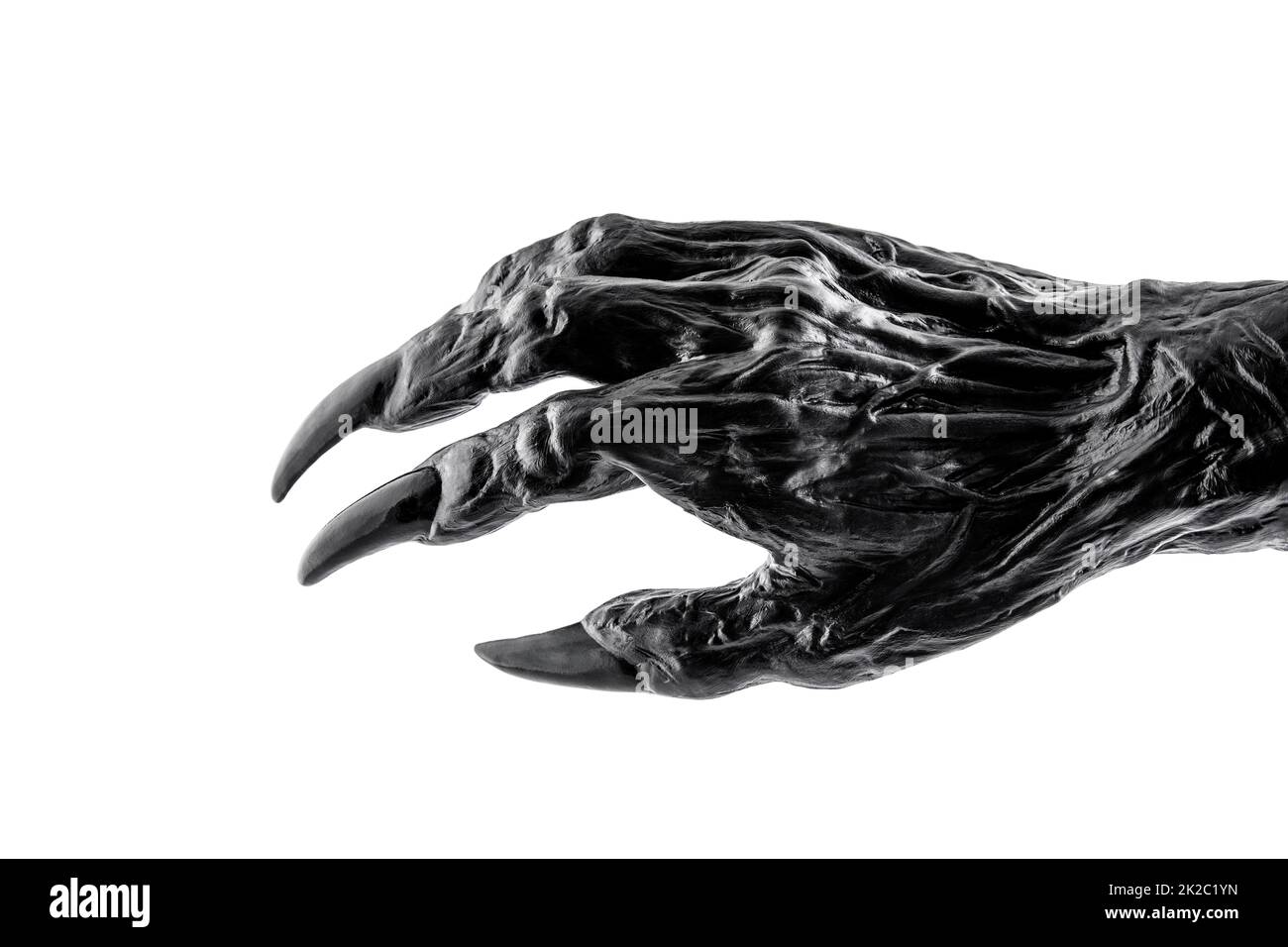 Creepy monster hand isolated on white background with clipping path ...
