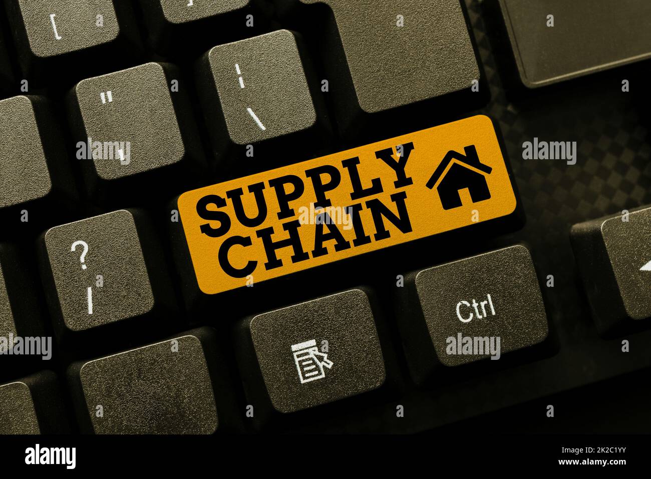 Text sign showing Supply Chain. Business showcase network between a ...