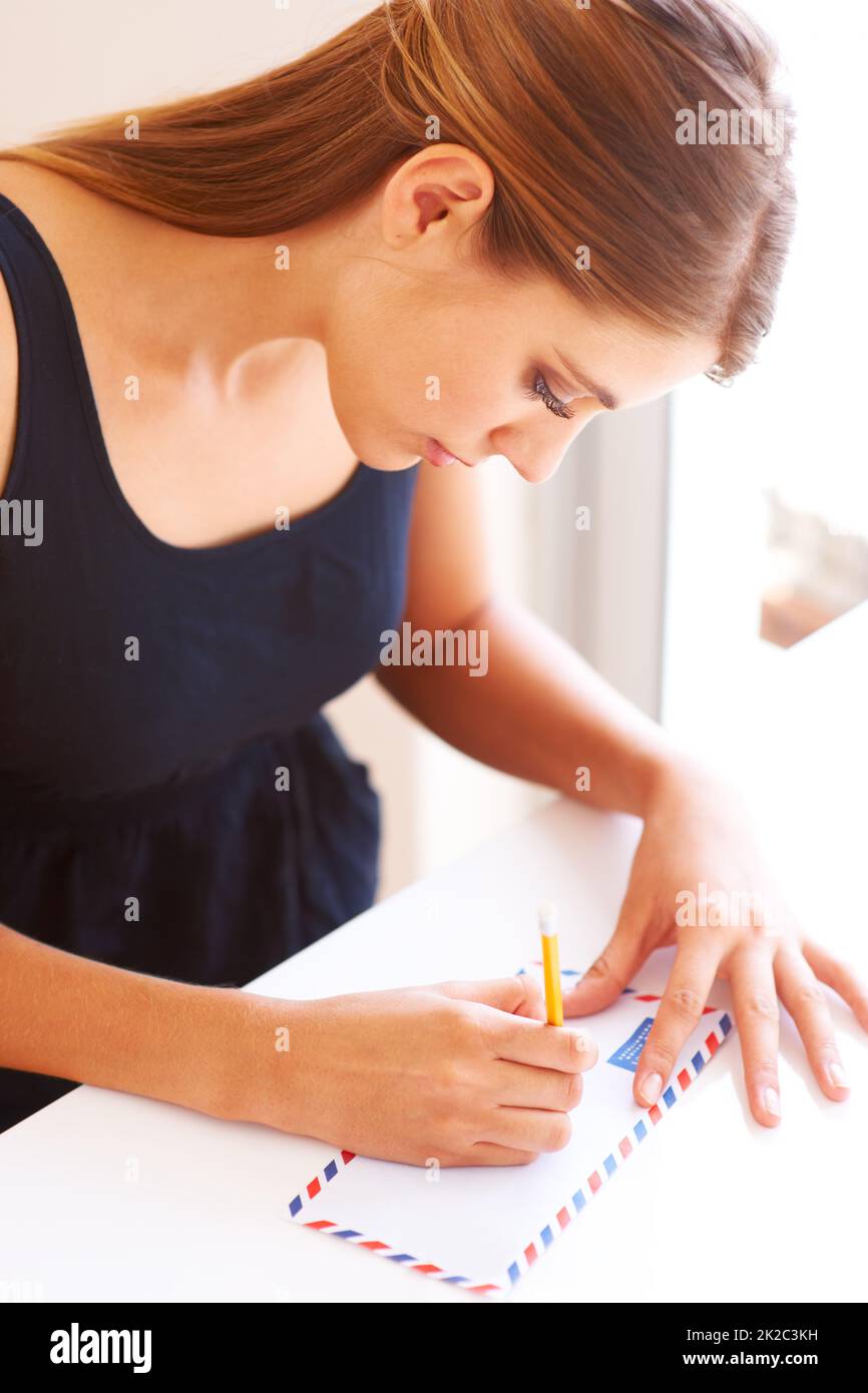 Sad Girl Writing A Letter