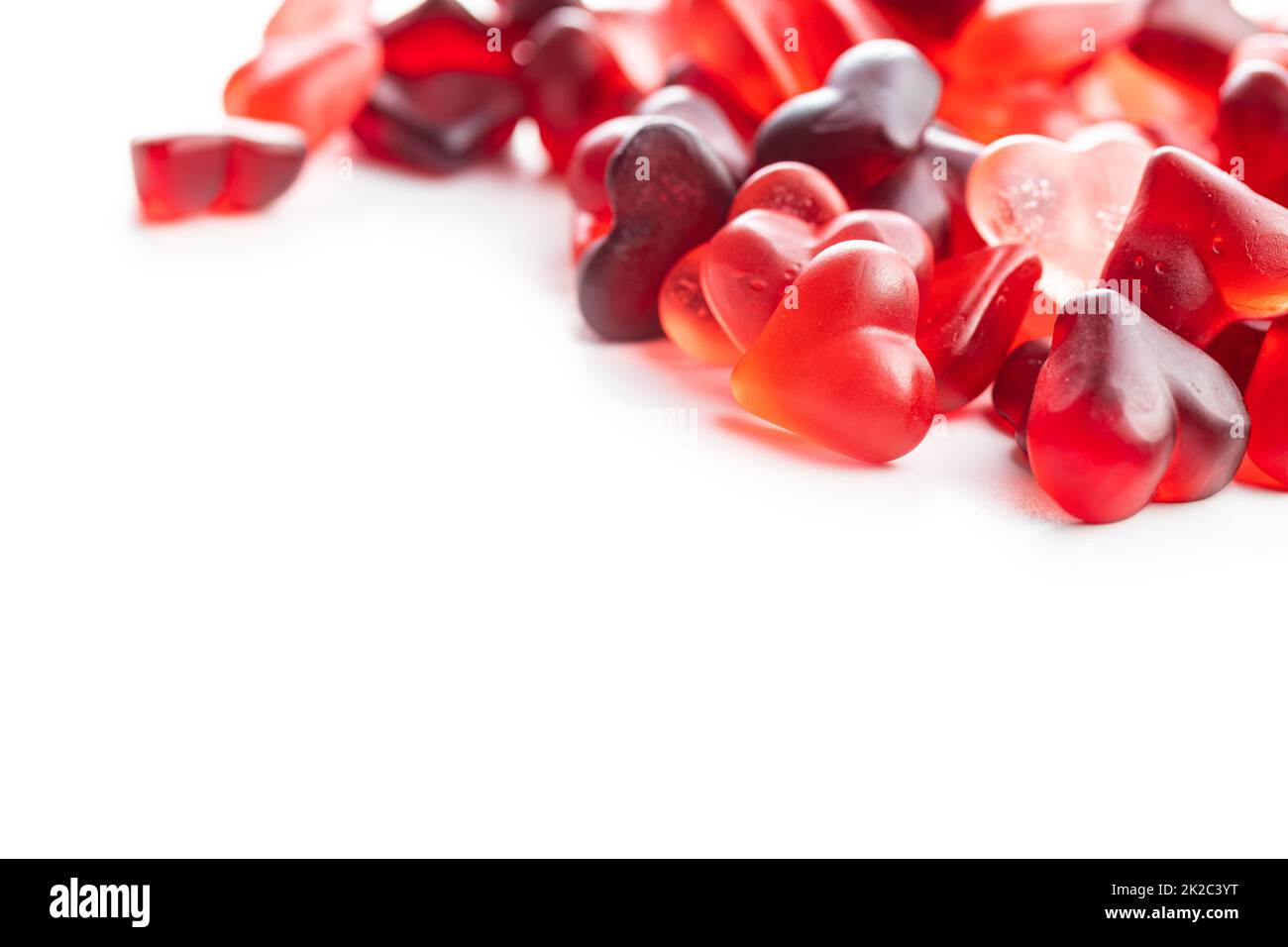 Heart shaped jelly candy isolated on white backgorund Stock Photo - Alamy