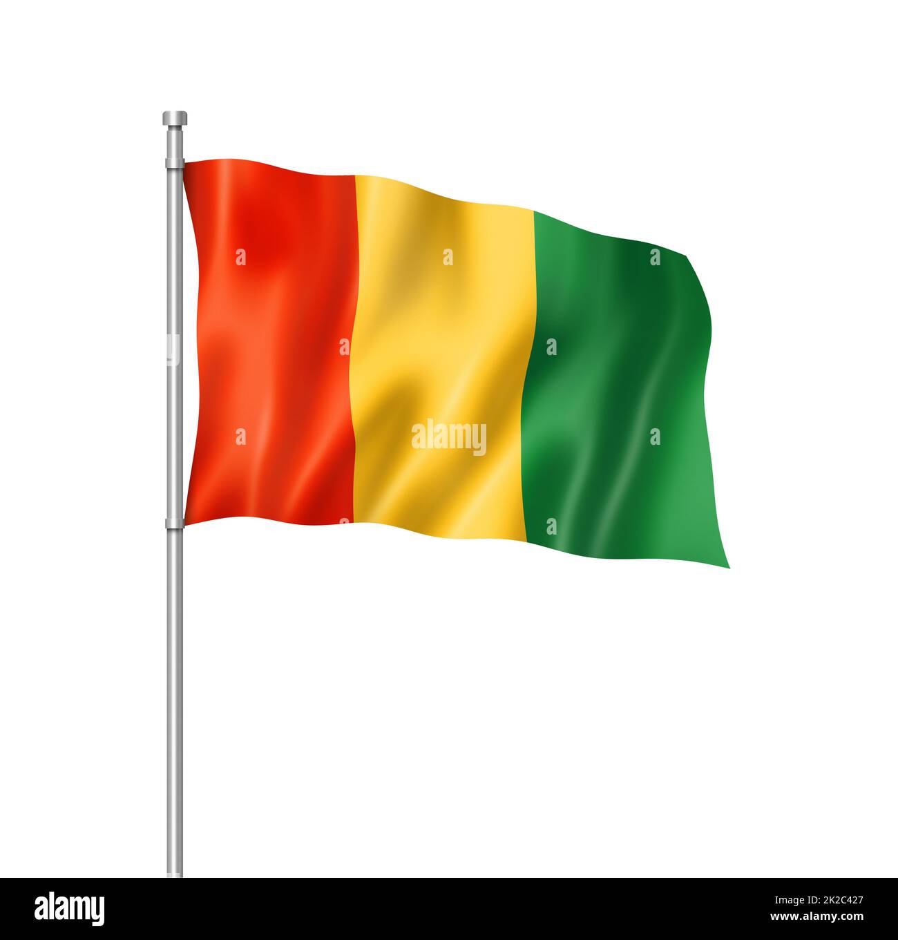 Guinean flag isolated on white Stock Photo - Alamy