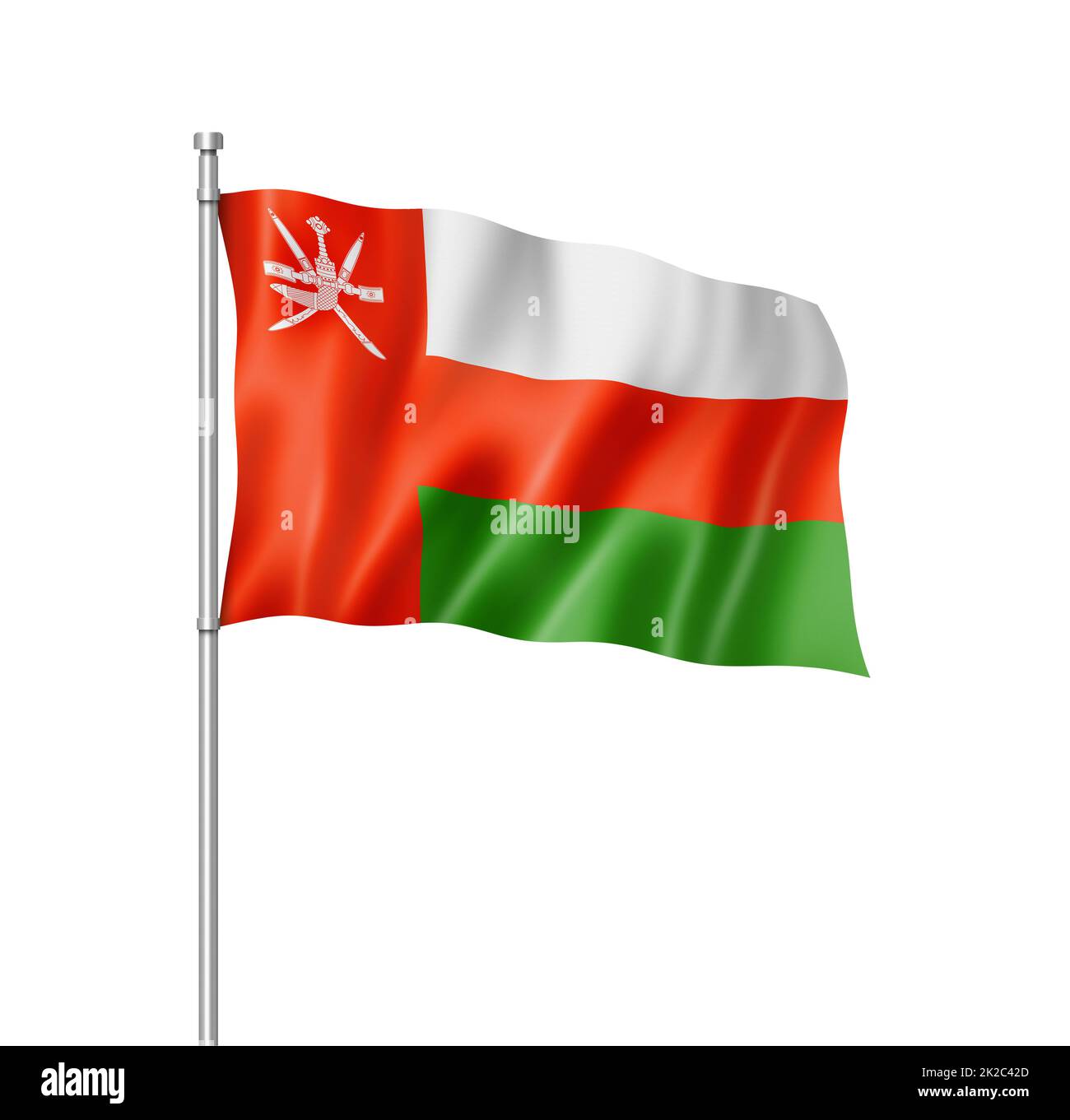 Oman flag isolated on white Stock Photo - Alamy