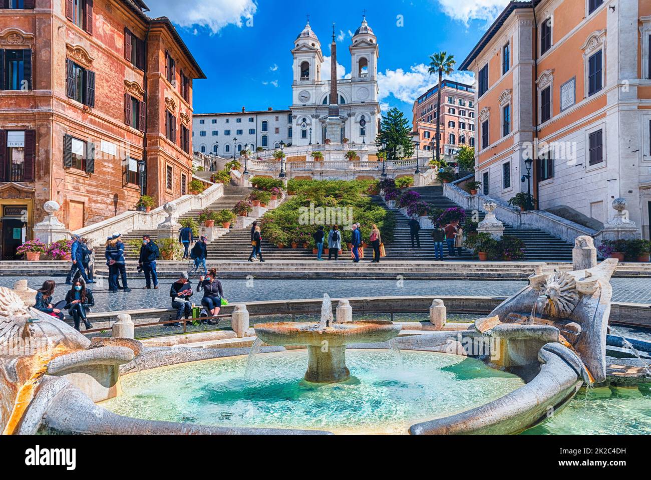 Panoramic view of Piazza di Spagna in Rome, Italy Stock Photo - Alamy