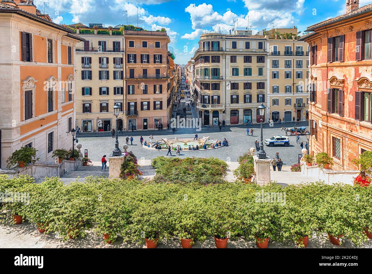 Panoramic view of Piazza di Spagna in Rome, Italy Stock Photo - Alamy