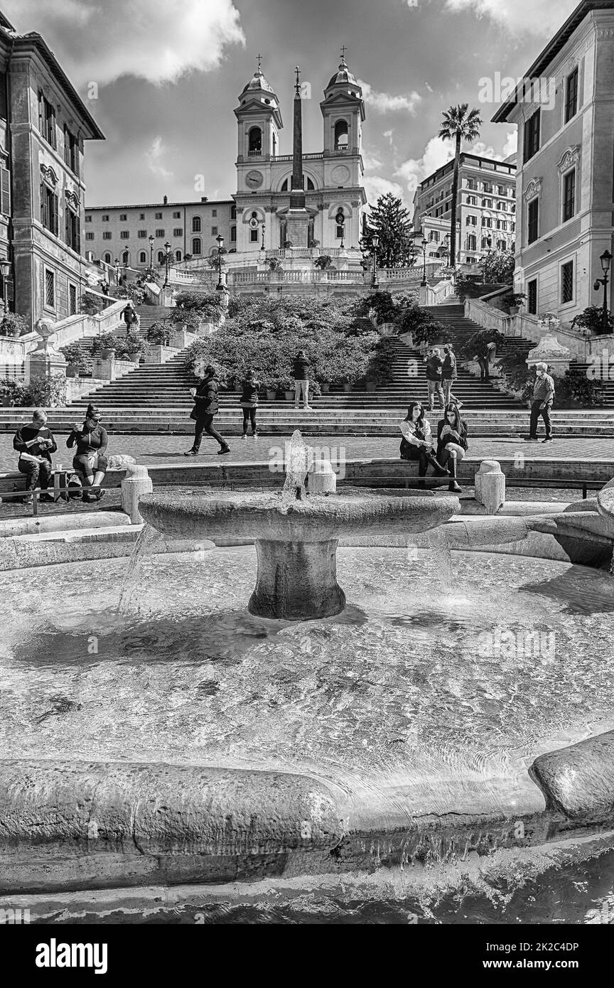 Panoramic view of Piazza di Spagna in Rome, Italy Stock Photo - Alamy