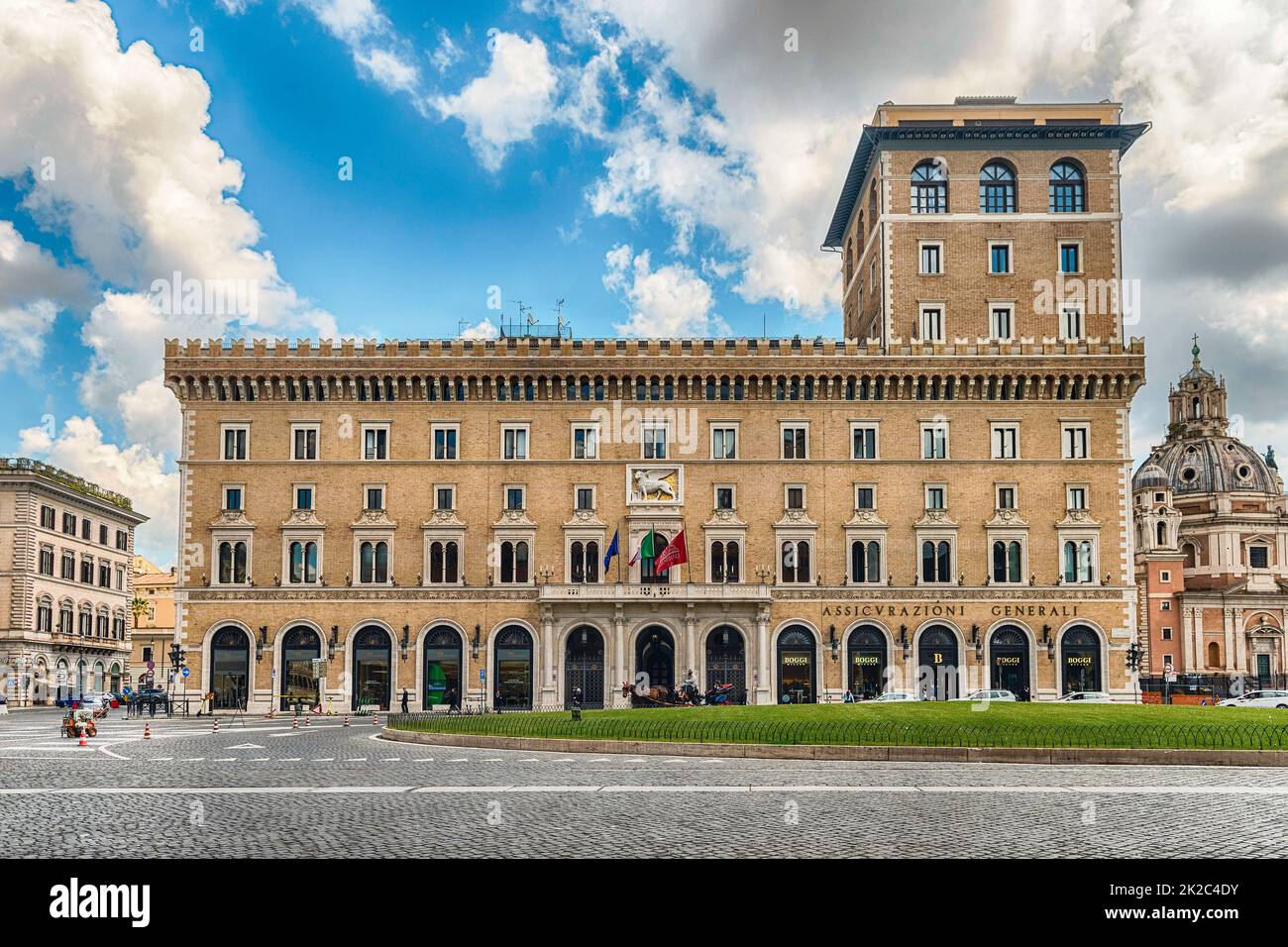 Facade of the Assicurazioni Generali building in Rome, Italy Stock ...