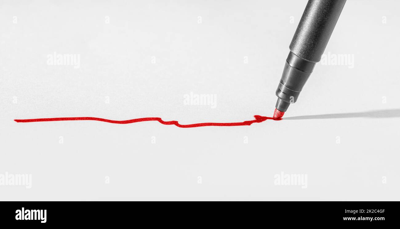 Felt pen and line Stock Photo - Alamy