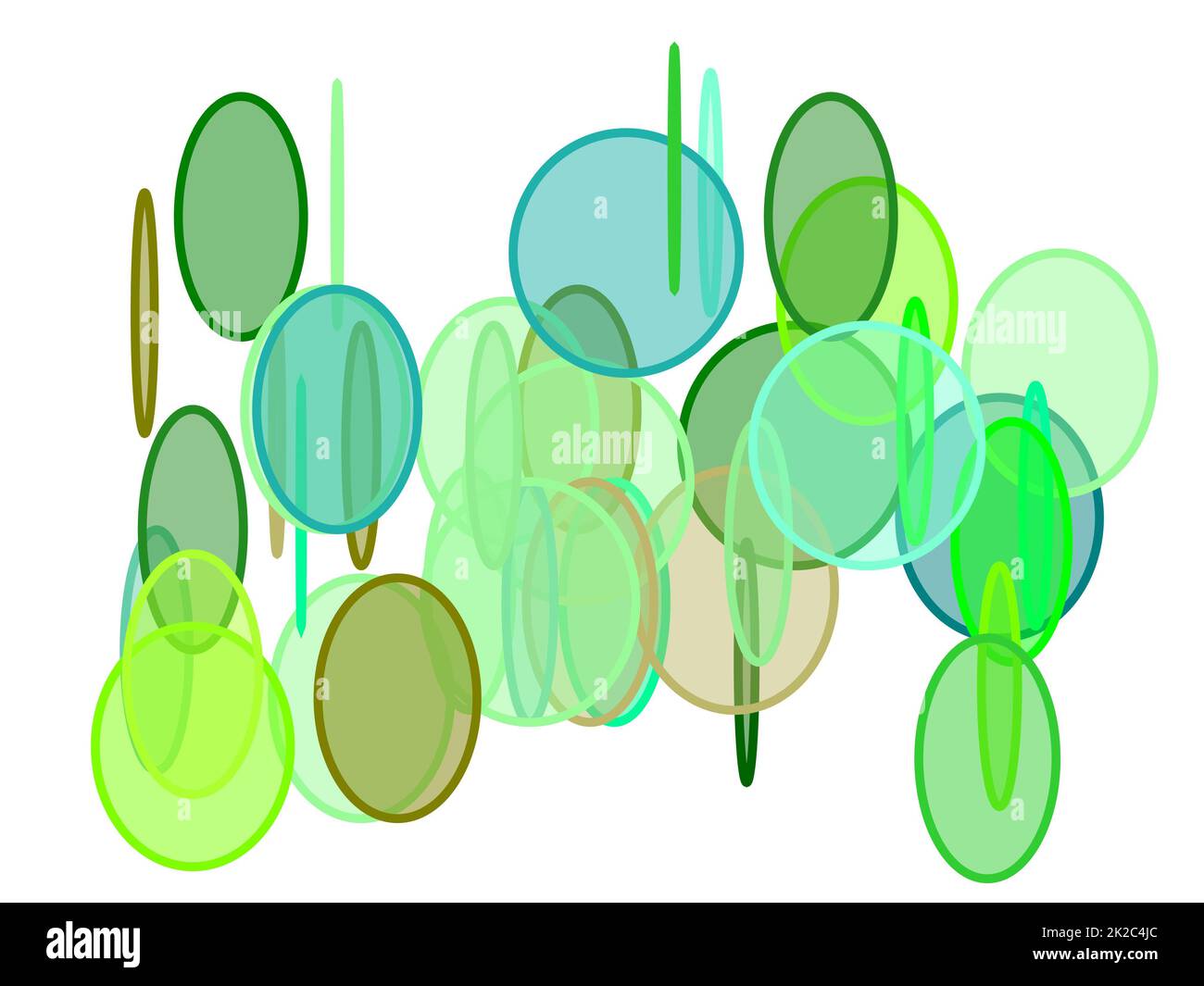 Abstract green ellipses with white background Stock Photo - Alamy