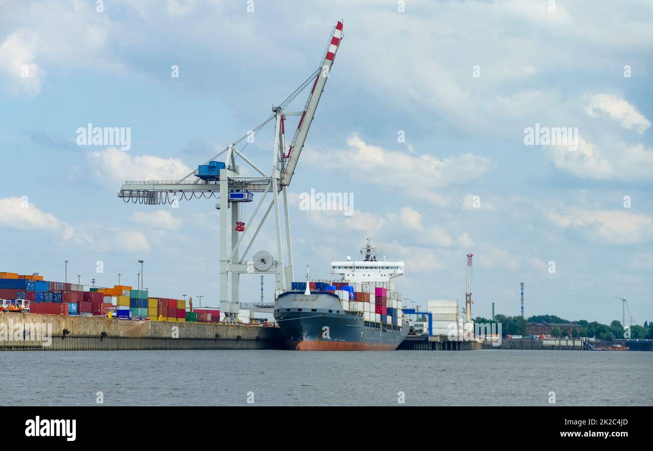 Container port in Hamburg Stock Photo - Alamy