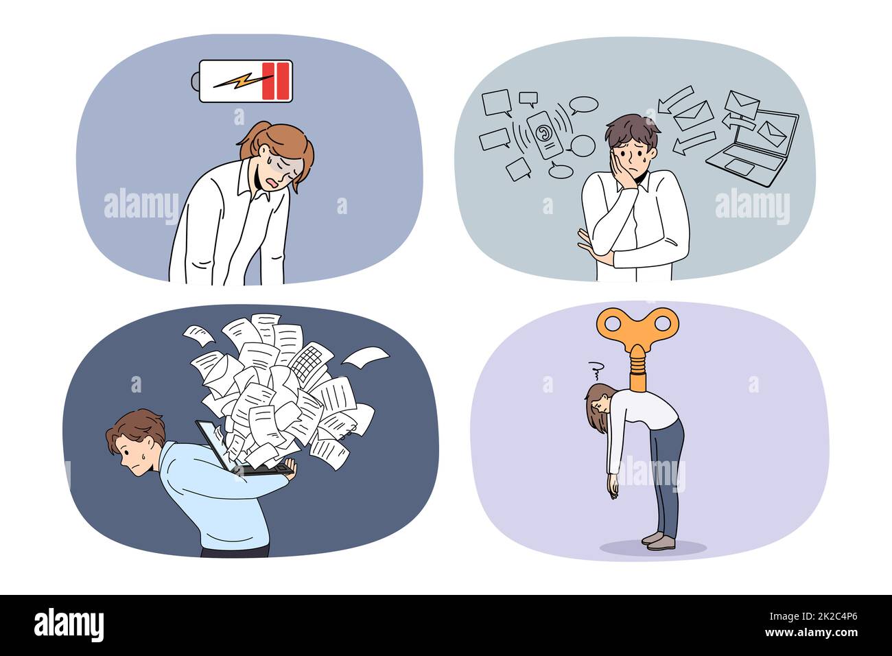 Stress fatigue overwork tired Cut Out Stock Images & Pictures - Alamy