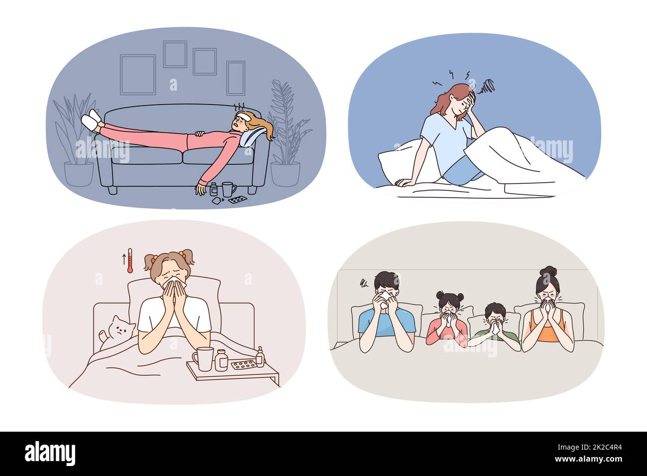 Bundle of sick people struggle with covid-19 Stock Photo - Alamy