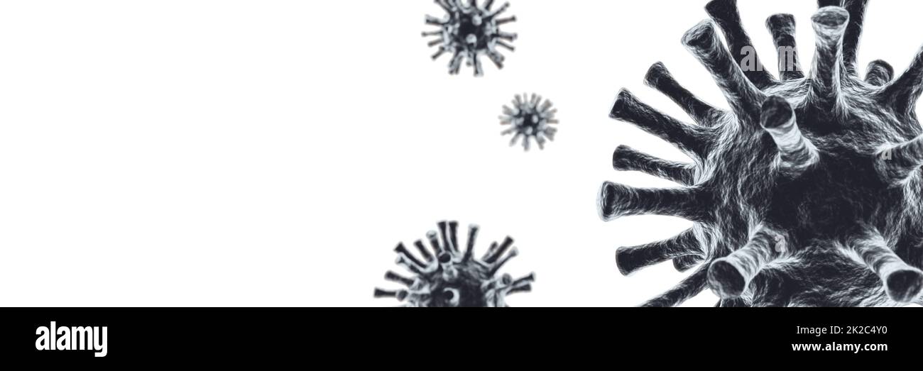 Microscopic view of corona virus cells. 3D illustration Stock Photo - Alamy