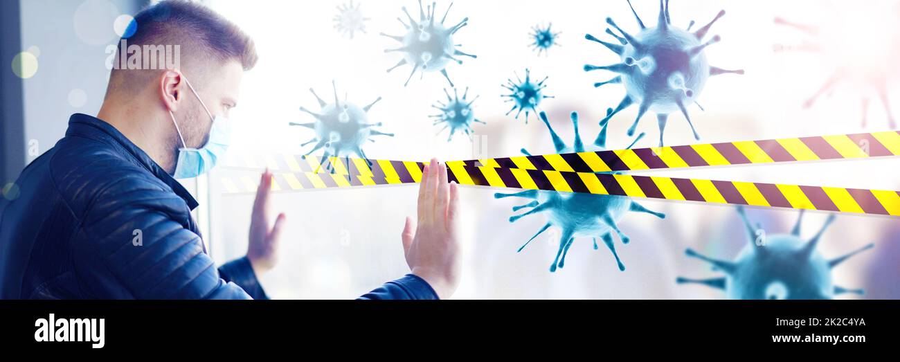 Young man in sterile face mask against corona virus Stock Photo - Alamy