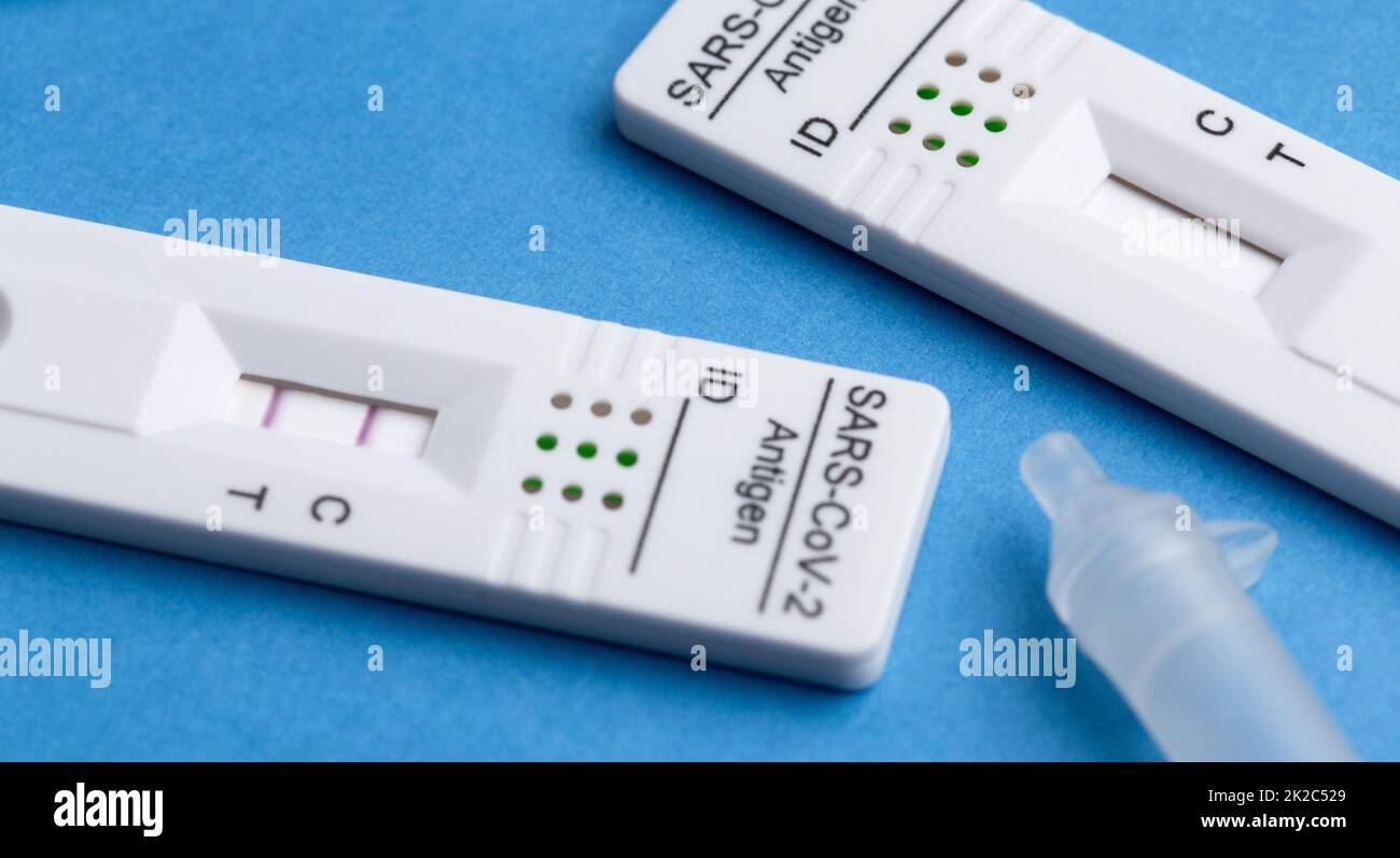 Positive test result by using rapid test device for COVID-19 Stock ...